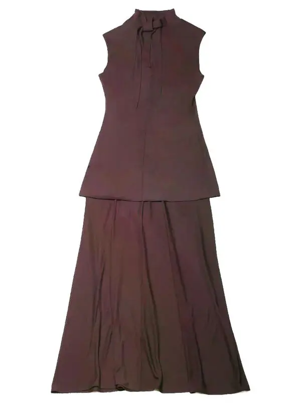JIL SANDER Layered Sleeveless Maxi Dress - Brown