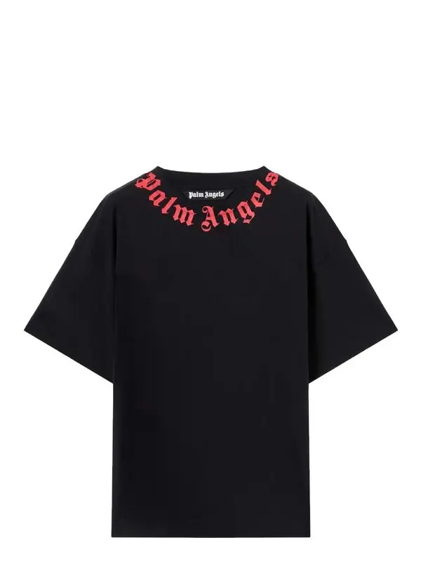 Palm Angels Logo Neck T-shirt - Black