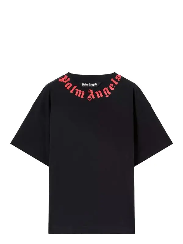 Palm Angels Logo Neck T-shirt - Black