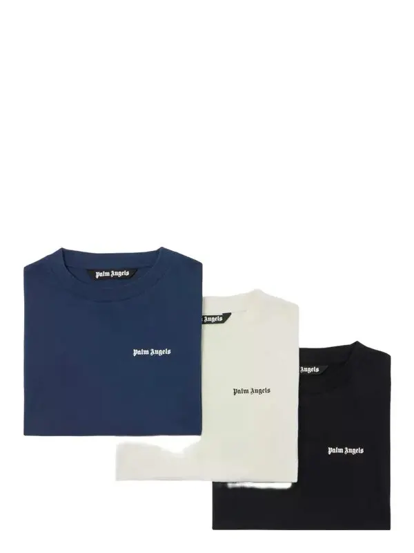 Palm Angels Logo-detail T-shirts Set - Black