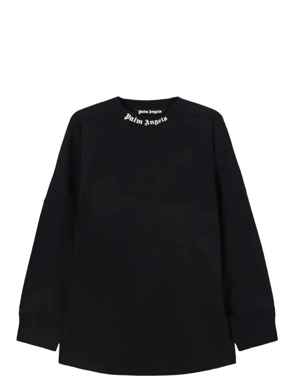 Palm Angels Logo Long-sleeved T-shirt - Black