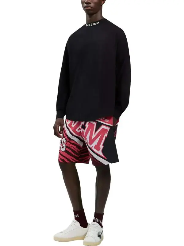 Palm Angels Classic Logo Long-sleeved Over T-shirt - Black