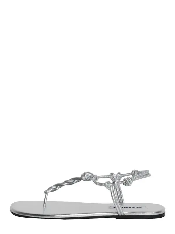 JIL SANDER Knot-strap Flat Sandals - Grey
