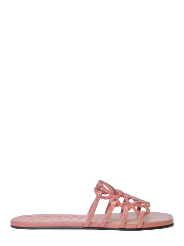 Loewe Petal Anagram Flat Sliders - Pink