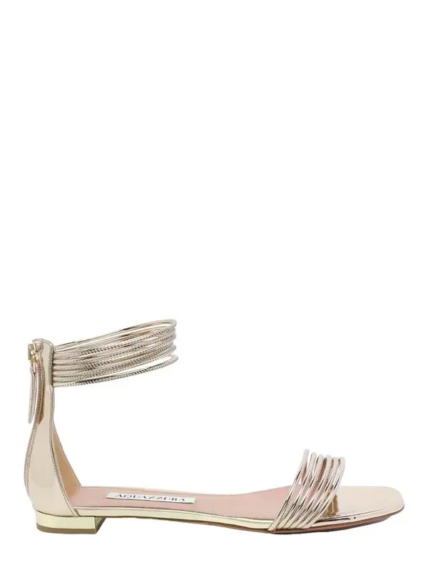 AQUAZZURA Sway Zip Strappy Sandals - Gold