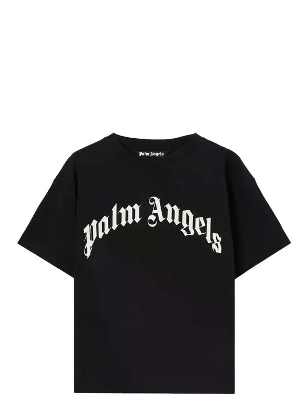 Palm Angels Curved Logo T-shirt - Black