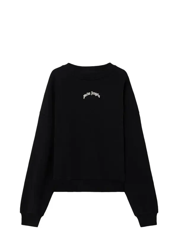 Palm Angels Curved-logo Sweatshirt - Black