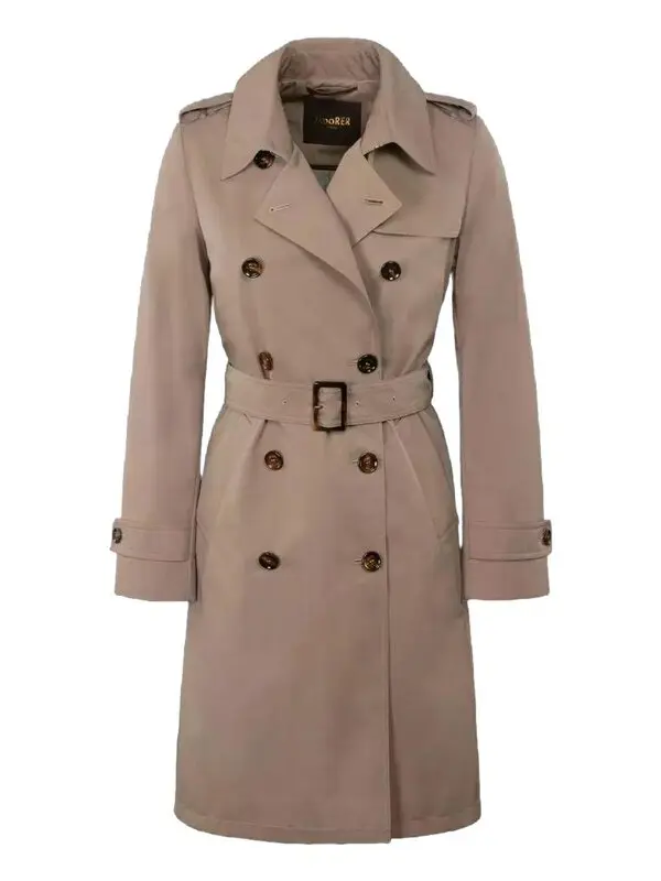 MOORER Giverny-ft Double-breasted Trench Coat - Neutrals