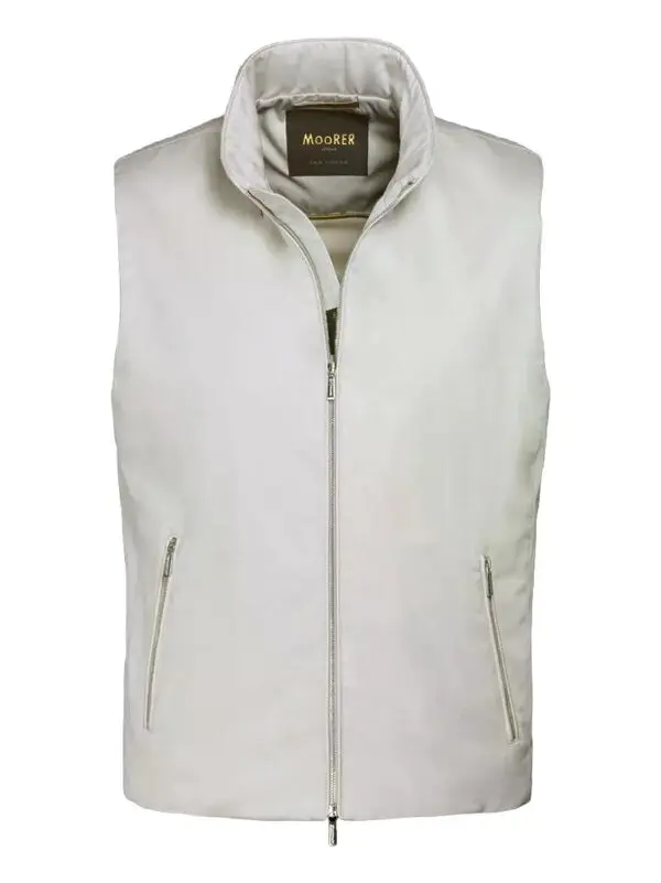 MOORER Zip-pocket Gilet - Neutrals