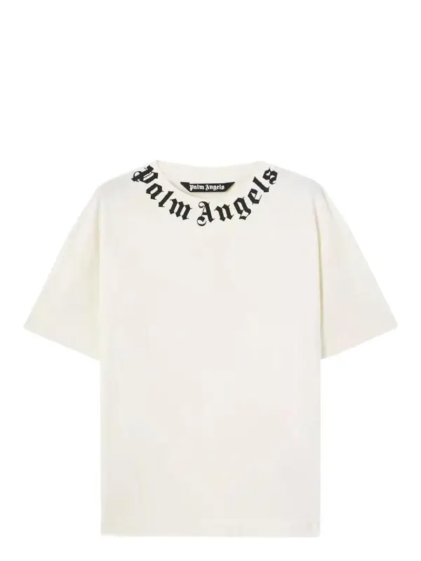 Palm Angels Logo-neckline T-shirt - Neutrals
