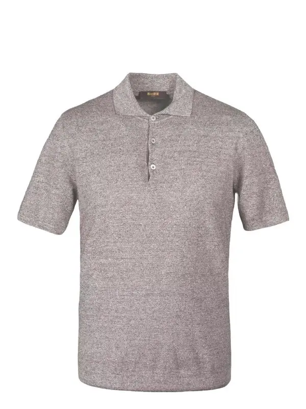 MOORER Vinal-mag Short-sleeve Polo Shirt - Grey