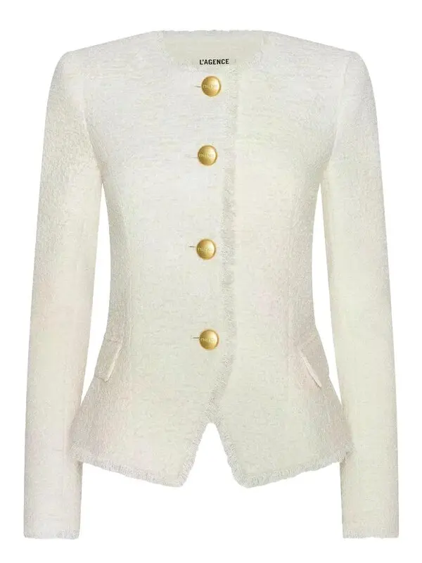 L'Agence Nerina Tweed Jacket - Neutrals