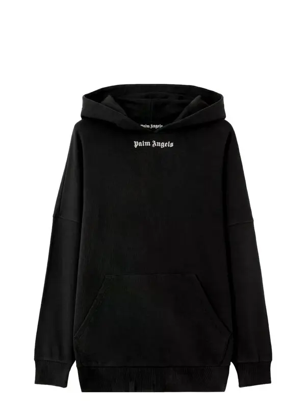 Palm Angels Logo-print Hooded Sweatshirt - Black