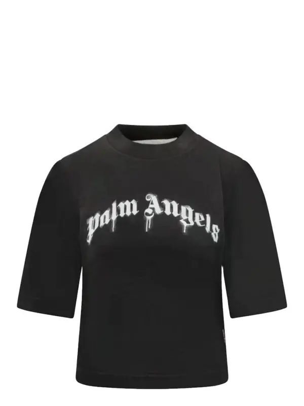 Palm Angels Curved Logo Boxy T-shirt - Black