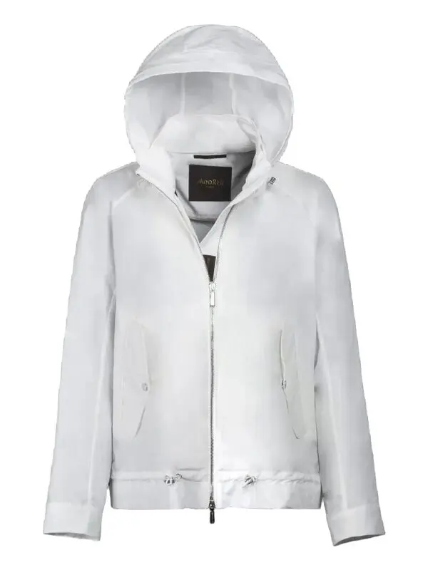 MOORER Hooded Zip-up Jacket - White