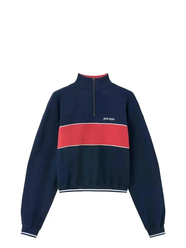 Palm Angels Classic Logo Half-zip Sweatshirt - Blue