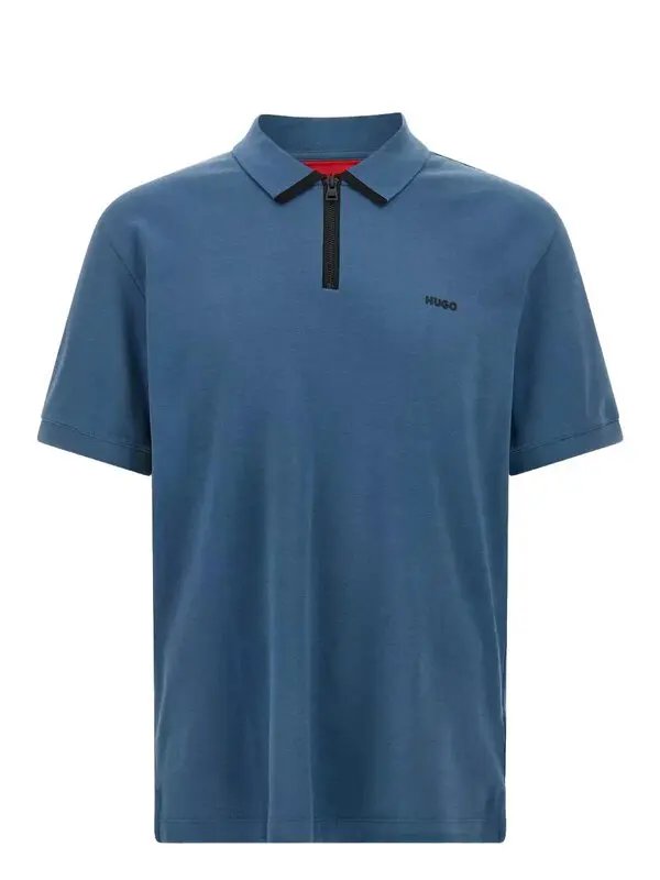 BOSS Quarter-zip Polo Shirt - Blue