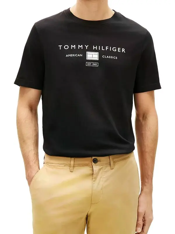 Tommy Hilfiger Logo-graphic T-shirt - Black