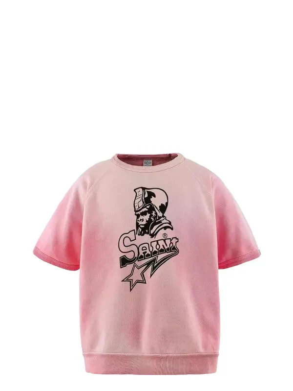 SAINT MXXXXXX Graphic Short-sleeve Sweatshirt - Pink