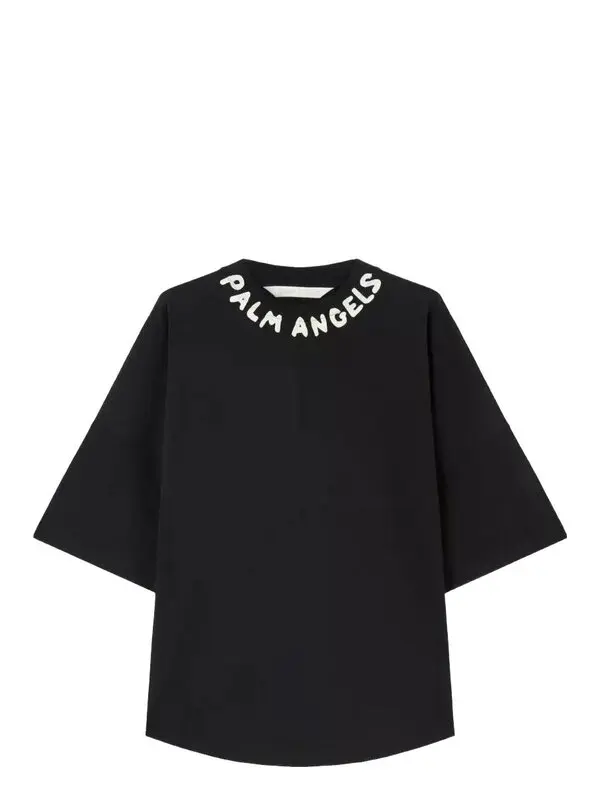 Palm Angels Logo-printed Crew-neck T-shirt - Black