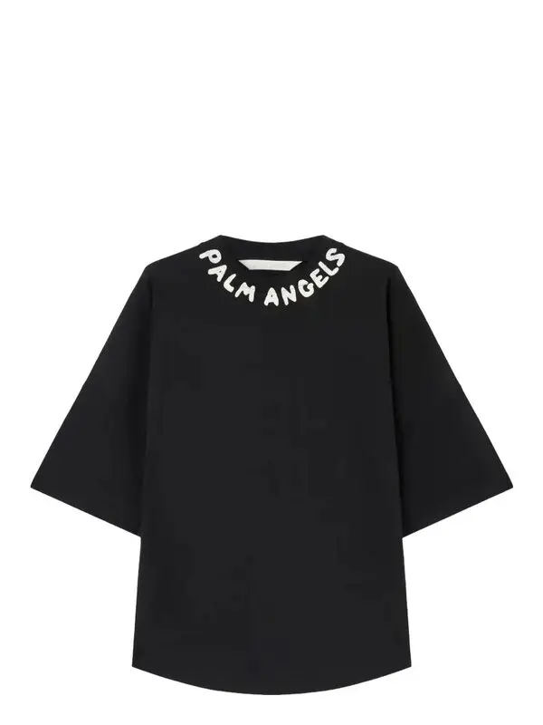 Palm Angels Logo-printed Crew-neck T-shirt - Black