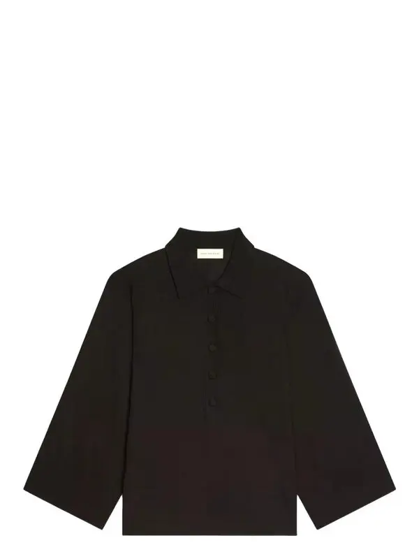 Dries Van Noten Buttoned Polo Top - Black