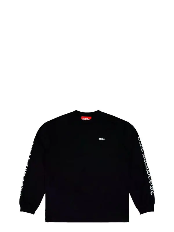 032C Lettering-print Long-sleeve Sweatshirt - Black