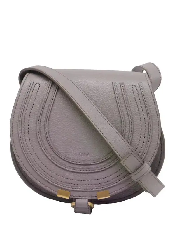 Chloé Marcie Grained-leather Shoulder Bag - Grey