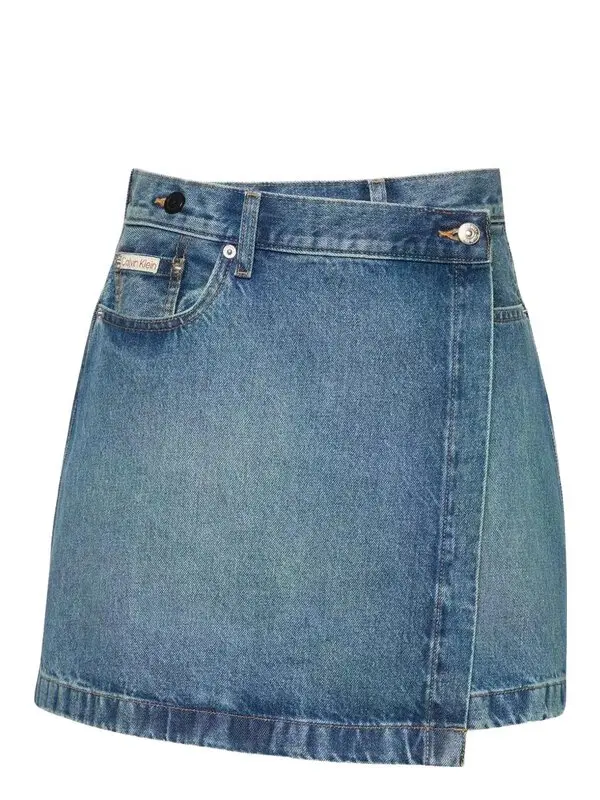 Calvin Klein Wrap Mini Skirt - Blue
