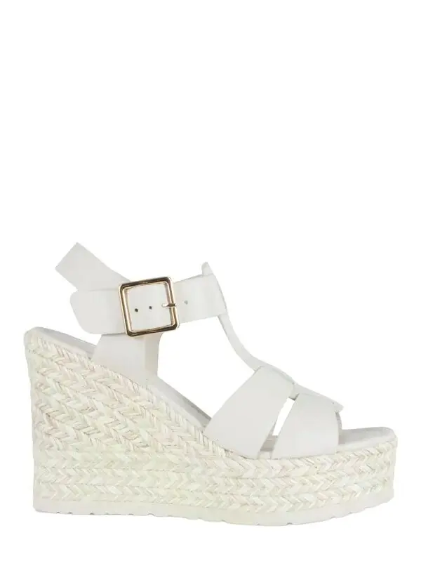 PALOMA BARCELO T-strap Woven Sandals - White