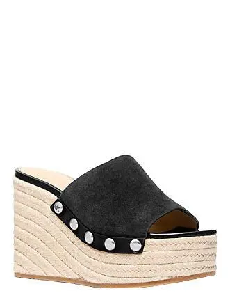 Michael Kors Mayes Suede Wedge Sandals - Black