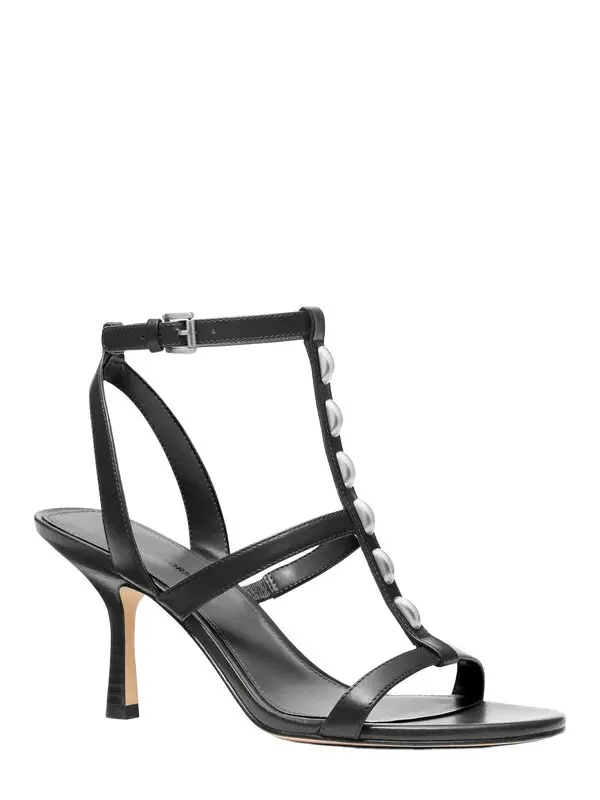 Michael Kors Nara Studded Leather Sandal - Black
