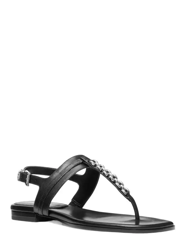 Michael Kors Marcia Embellished Leather Sandal - Black