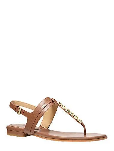 Michael Kors Marcia Embellished Leather Sandal - Brown