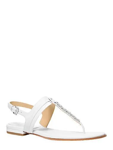 Michael Kors Marcia Embellished Leather Sandal - White