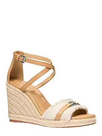 Michael Kors Mandy Linen Wedge Sandal - Natural