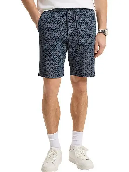Michael Kors Signature Logo Cotton-blend Shorts - Blue