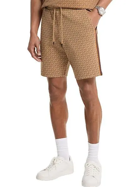 Michael Kors Signature Logo Cotton-blend Shorts - Brown