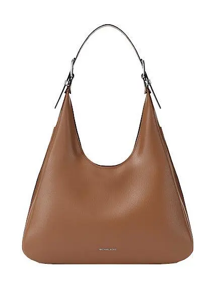 Michael Kors Nolita Large Pebbled Leather Hobo Shoulder Bag - Brown