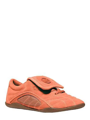 Michael Kors Kyler Suede And Mesh Trainer - Orange
