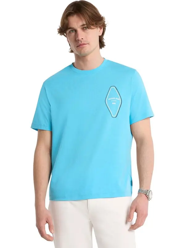 Michael Kors Graphic Logo Cotton T-shirt In Size By - Blue