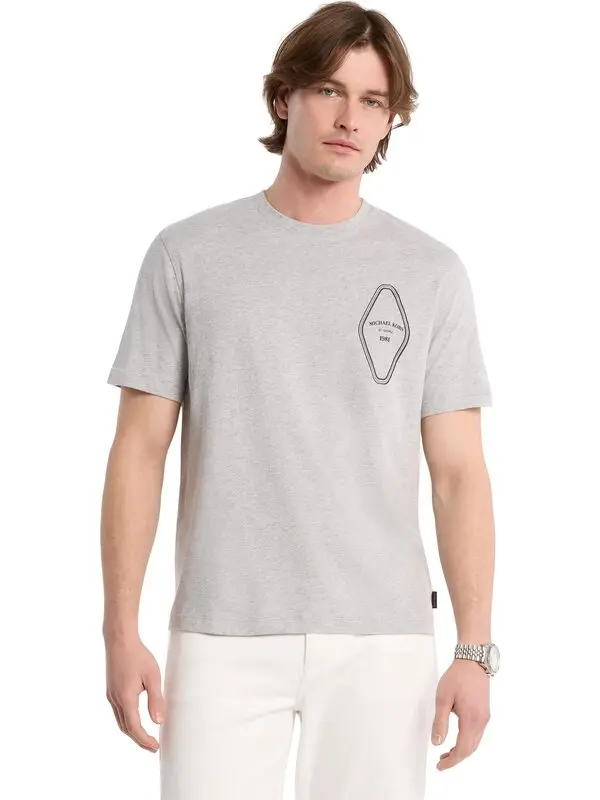 Michael Kors Graphic Logo Cotton T-shirt In Size By - Brown