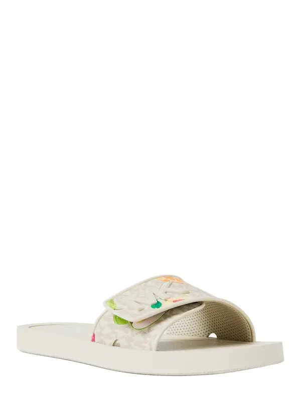 Michael Kors Palmer Logo-print Slide Sandal - Natural
