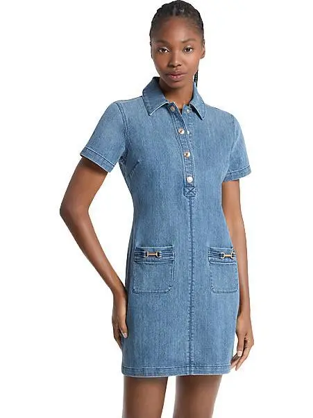Michael Kors Carson Denim Mini Dress - Blue