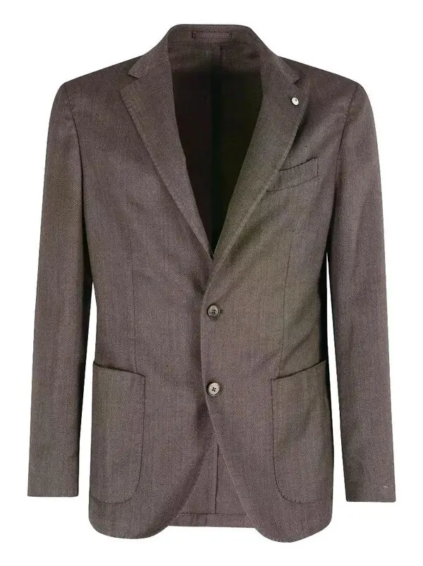 L.B.M. Notched-lapels Blazer - Brown