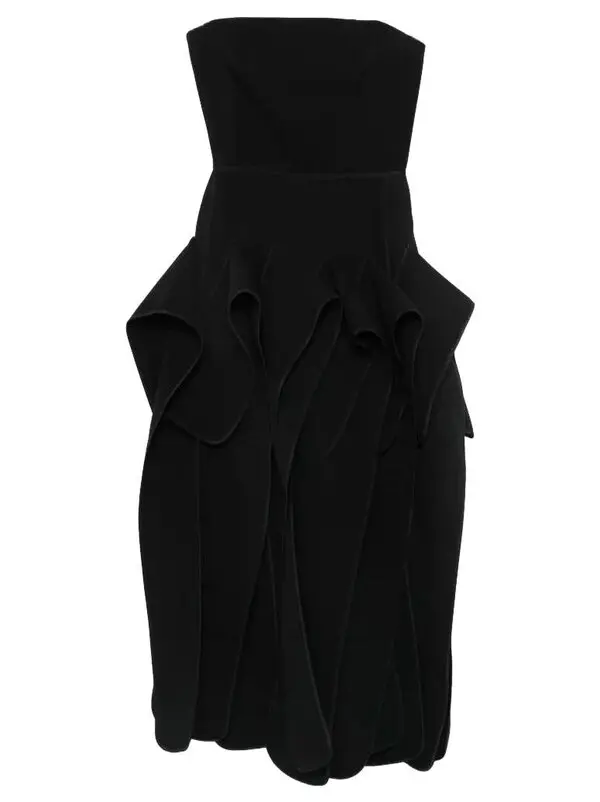 Maticevski Strapless Ruffled Midi Dress - Black