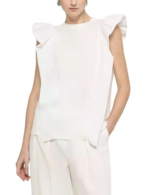 NISSA Ruffled Top - White