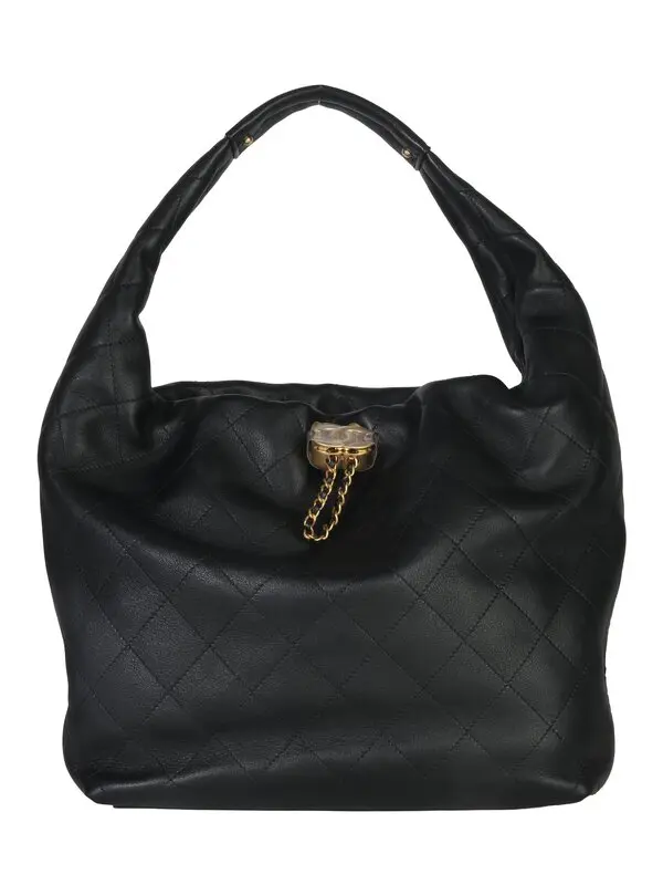 Chanel 26c Quilted Calfskin Hobo - Black