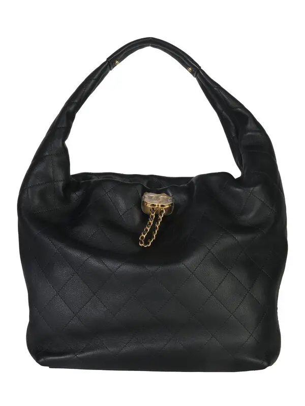 Chanel 26c Quilted Calfskin Hobo - Black