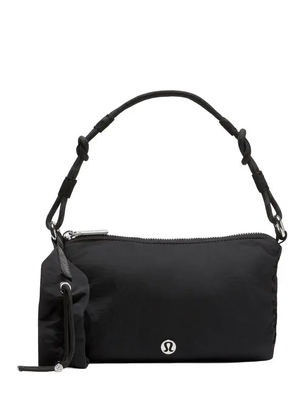 Lululemon Convertible Ruched Strap Crossbody Mini Bag - Black/black/silver
